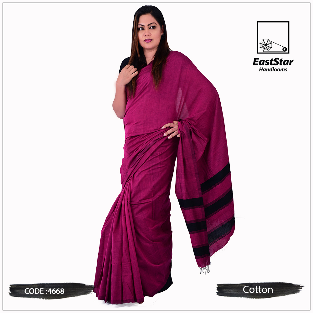 Raven Lollipop Handloom Cotton Saree 4668 – East Star Handlooms