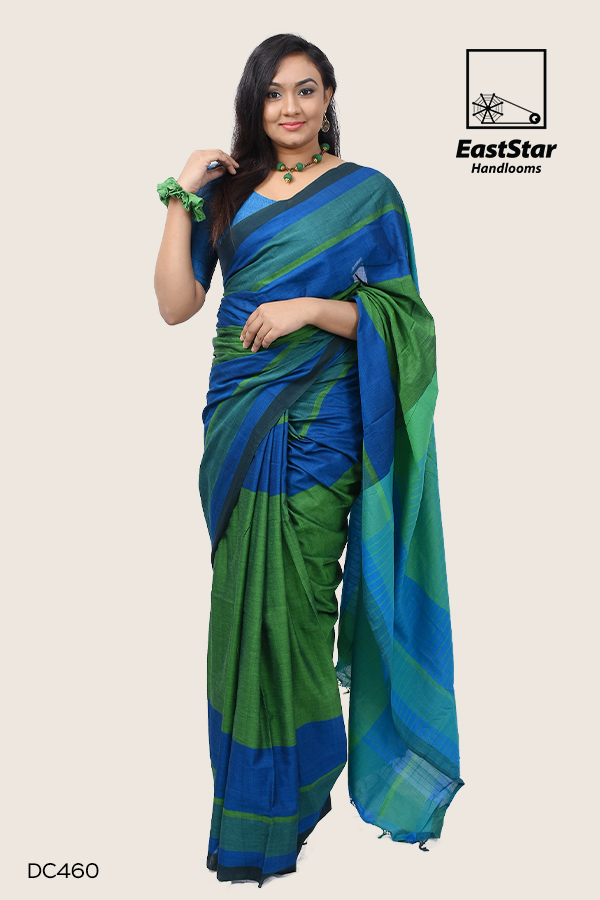 Daisy Green Handloom Cotton Saree DC460 – East Star Handlooms