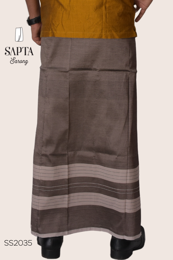 Grey Sapta Handloom Silk Sarong SS2035 – East Star Handlooms