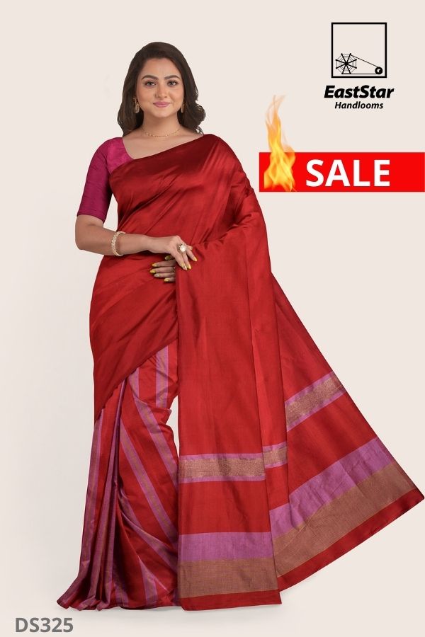 Red & Rose Handloom Silk Saree DS325 – East Star Handlooms