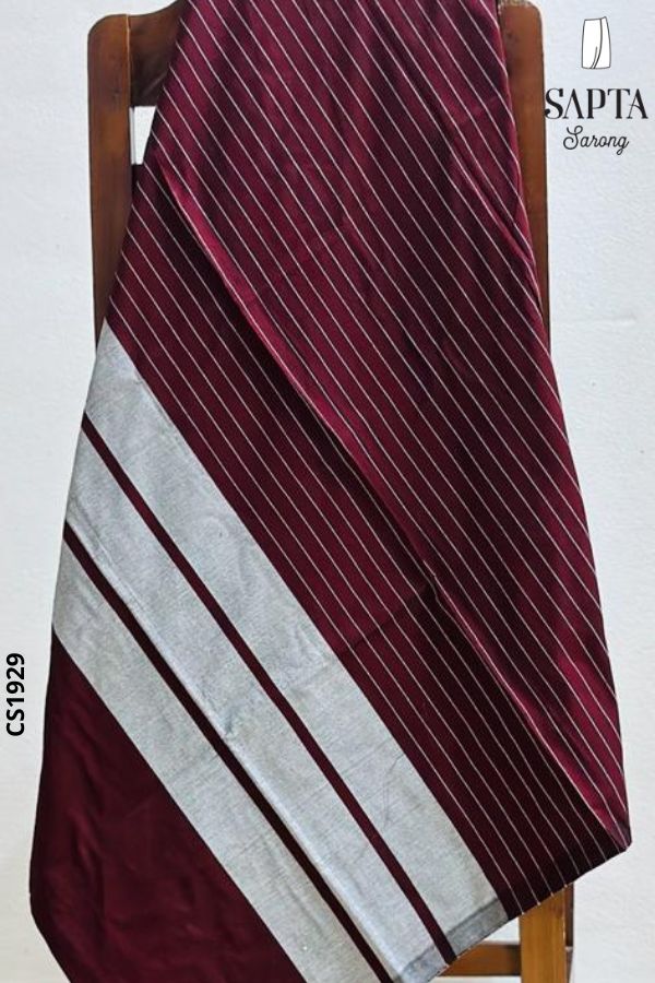 Maroon Handloom Sapta Sarong CS1929 – East Star Handlooms
