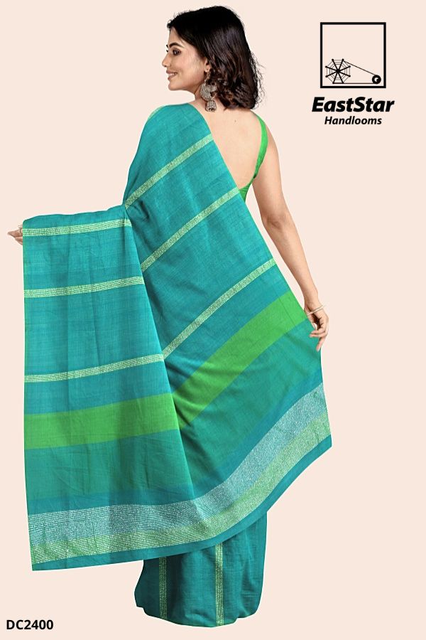 Green Handloom Cotton Saree DC2400 – East Star Handlooms