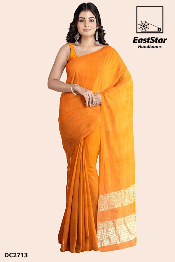 Orange Handloom Cotton Saree DC2713 – East Star Handlooms
