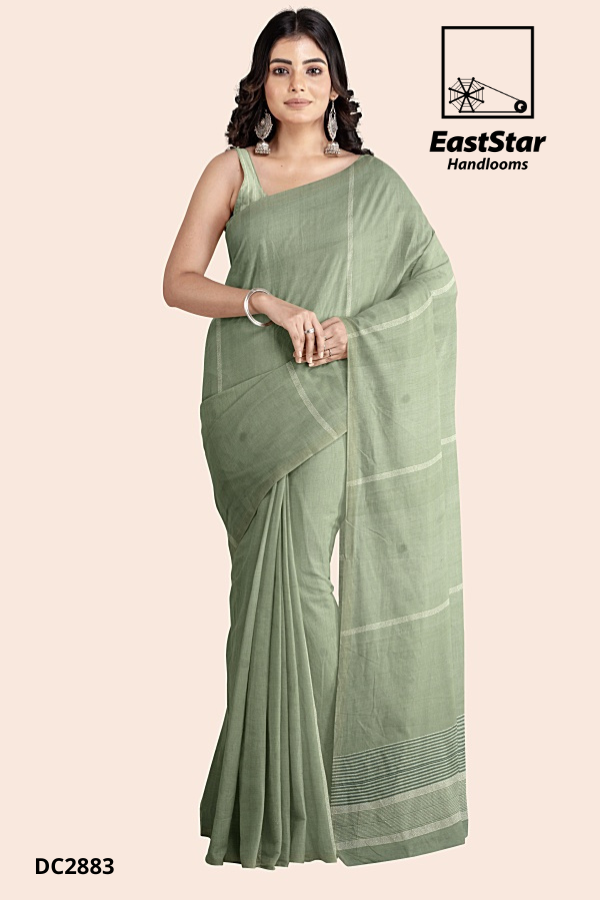 Light Green Handloom Cotton Saree DC2883 – East Star Handlooms