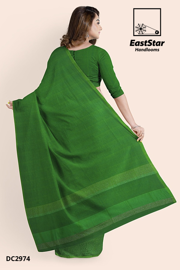 Green Handloom Cotton Saree DC2974 – East Star Handlooms