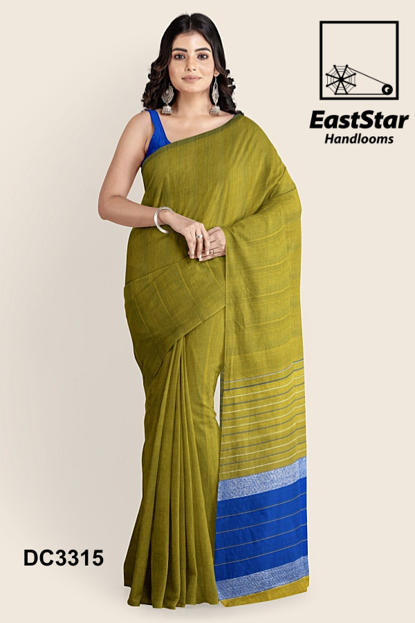 Green Handloom Cotton Saree DC3315 – East Star Handlooms