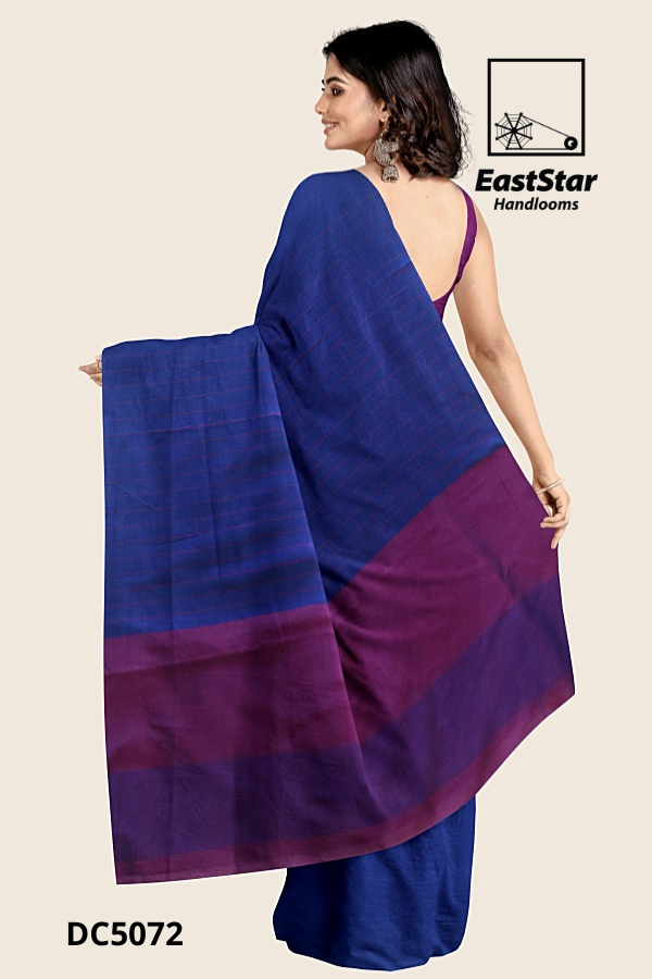 Royal Blue Handloom Cotton Saree DC5072 – East Star Handlooms