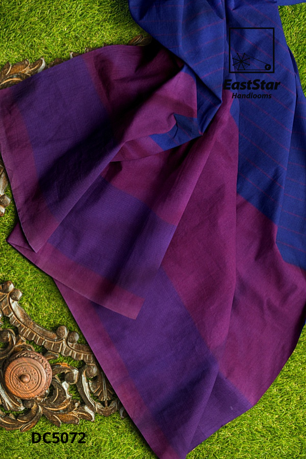 Royal Blue Handloom Cotton Saree DC5072 – East Star Handlooms